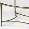 Contemporary Coffee Table, Golden Frame With Curved Support & Oval ...