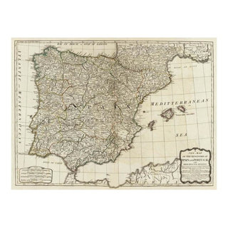 "A new map of the Kingdoms of Spain and Portugal, 1790" Paper Art, 24 ...