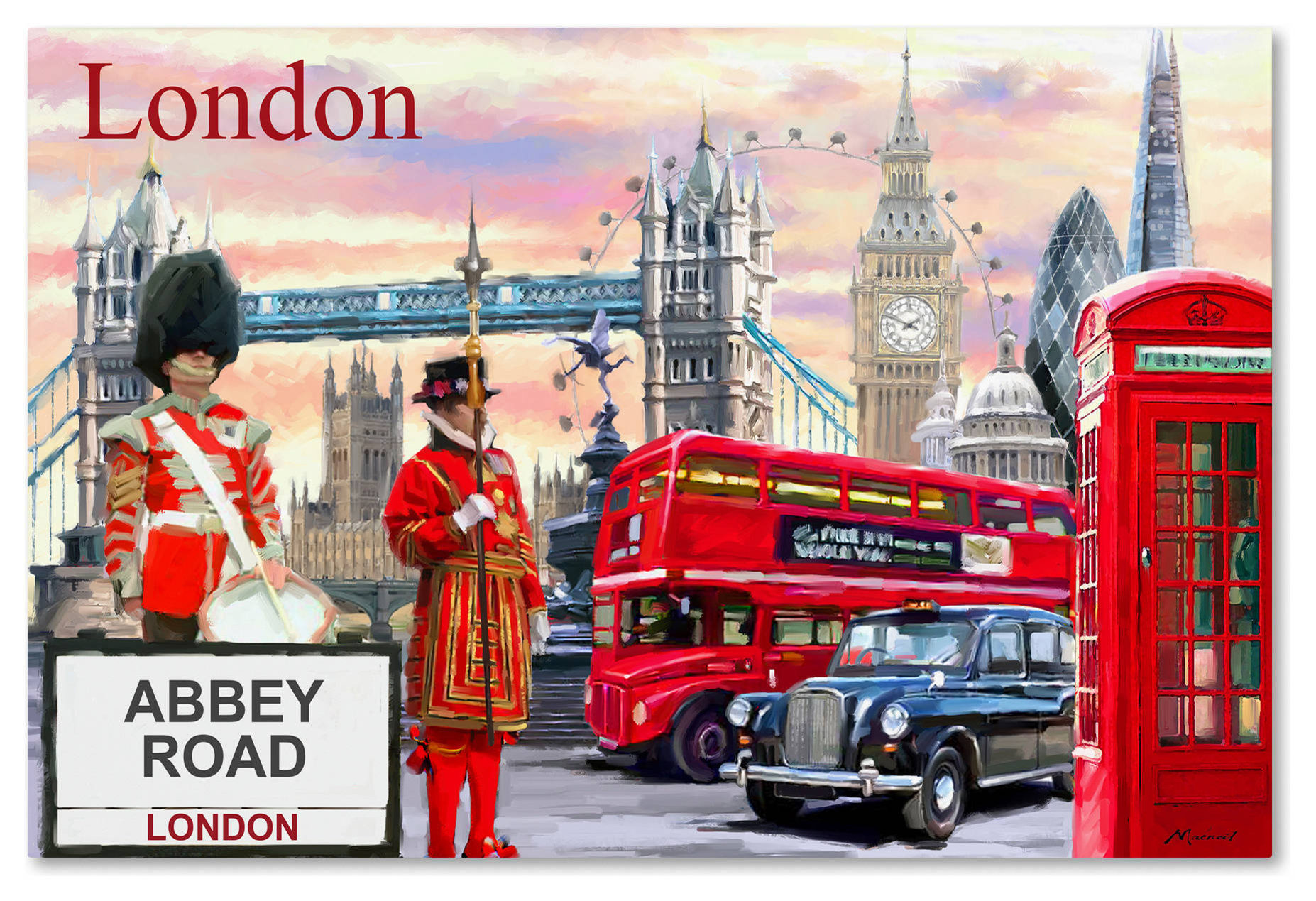 The Macneil Studio 'London Collage' Canvas Art, 19"x12" - Contemporary ...