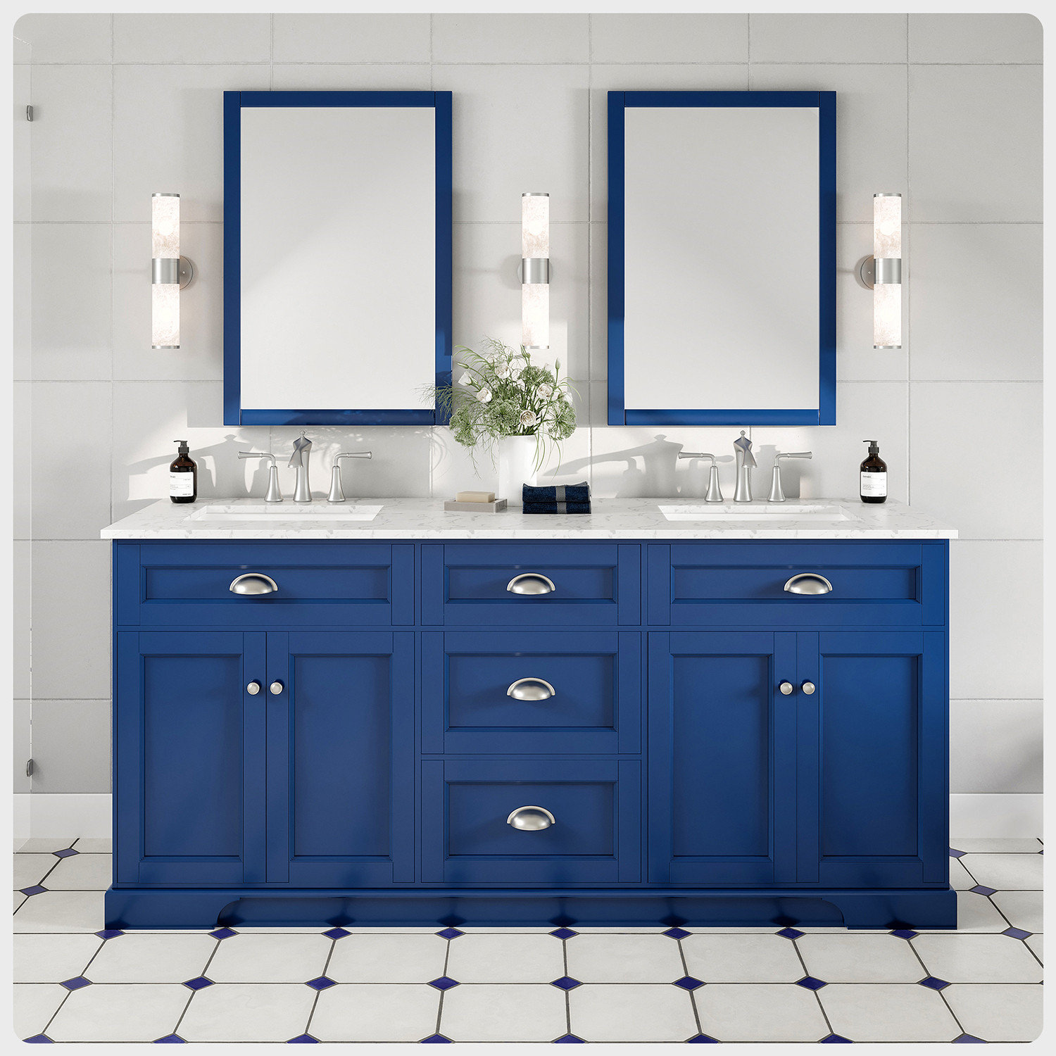 Eviva Epic Transitional Blue Bathroom Vanity - Transitional - Bathroom ...