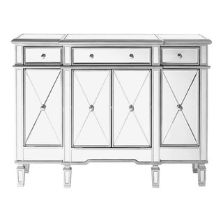 Elegant Contempo 3 Drawer 4 Door Cabinet, Rubbed Antique Silver ...