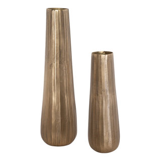 Uttermost Vertiforge Antique Gold Vases Set of 2 - Transitional - Vases ...
