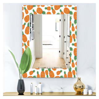 Designart Tropical Mood Pineapple 3 Bohemian Eclectic Frameless Vanity ...