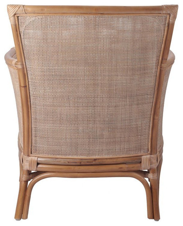 New Pacific Direct Tatum 18" Fabric and Rattan Accent Chair in Canary ...