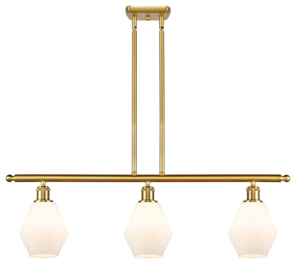 Innovations Cindyrella LED Island Light 516-3I-SG-G651-6-LED, Satin Gold - Industrial - Kitchen ...