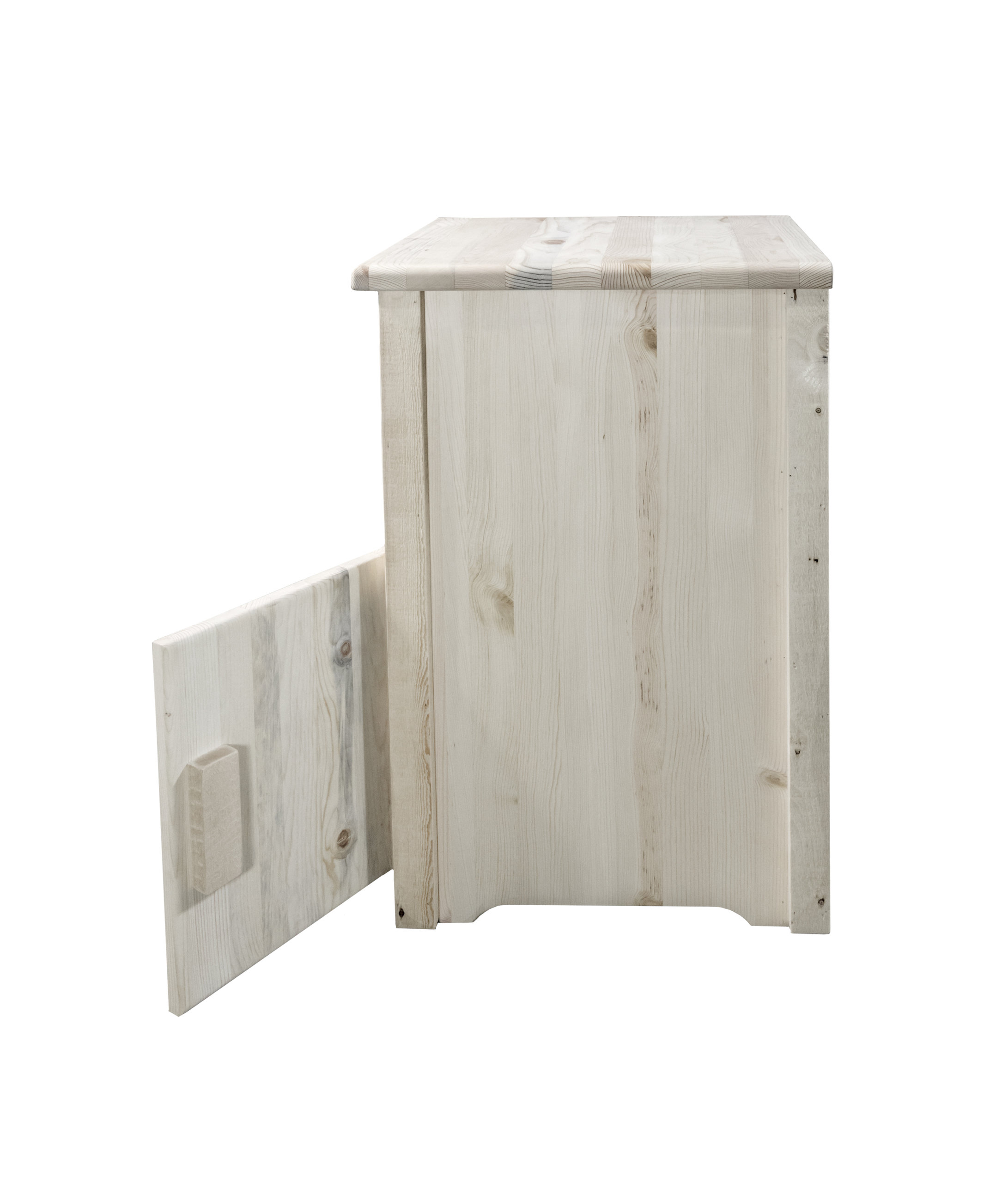 Homestead End Table with Door, Right Hinged, Clear Lacquer Finish ...