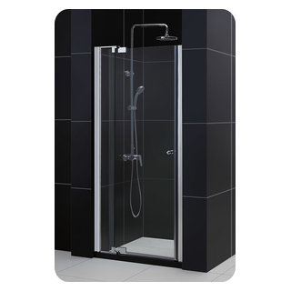 DreamLine Allure 55 in Frameless Pivot Shower Door, Clear Glass Door ...