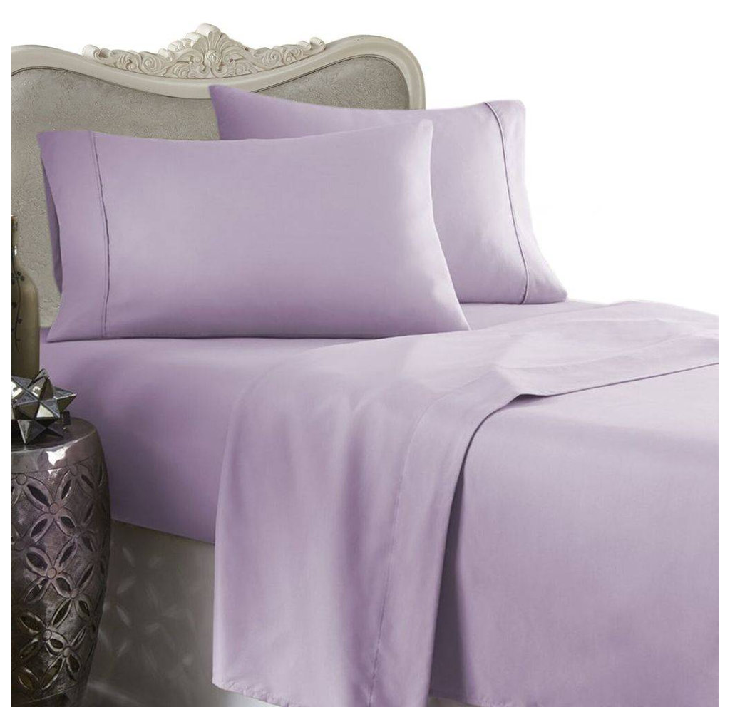 Lavender Full 3-Piece Bed Duvet Set, California King - Contemporary ...