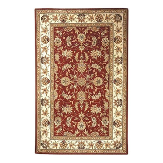 Traditions Maroon/Brown Area Rug TD602D, 5'x8' - Traditional - Area ...