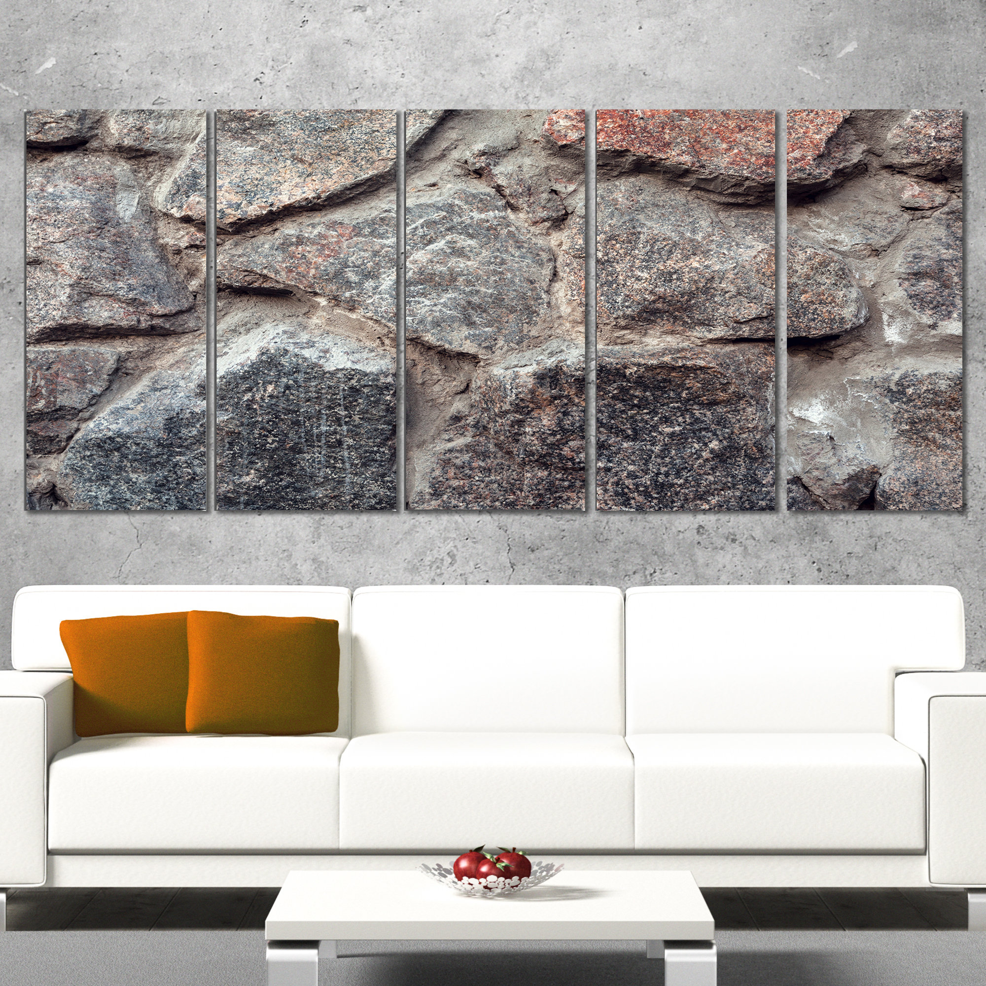 "Natural Granite Stone Texture" Landscape Photo Canvas Print, 60"x28 ...
