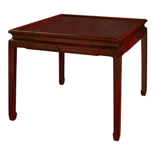 Dark Cherry Finish Rosewood Chinese Mahjong Table - Asian - Game Tables ...