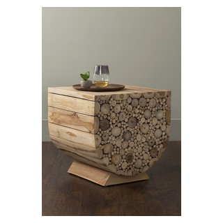 Menlo Brown Teakwood U-Shaped Accent Table by East at Main - Rustic ...