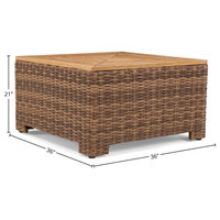 Nico 36" Square Chat Table/Corner, Natural Teak - Tropical - Outdoor ...