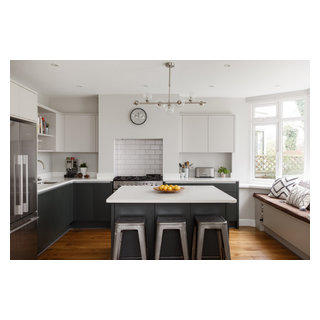 A Bespoke, White and Green, Open Plan Kitchen in Leeds - Scandinavian ...