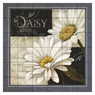 Tile Mural Kitchen Backsplash AW Daisy by Abby White, 25.5" W x 25.5" H ...