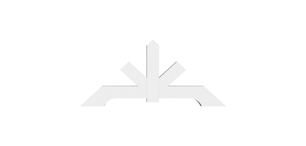 Vanguard Architectural Grade PVC Gable Bracket, 72"Wx33"H (11/12 Pitch ...