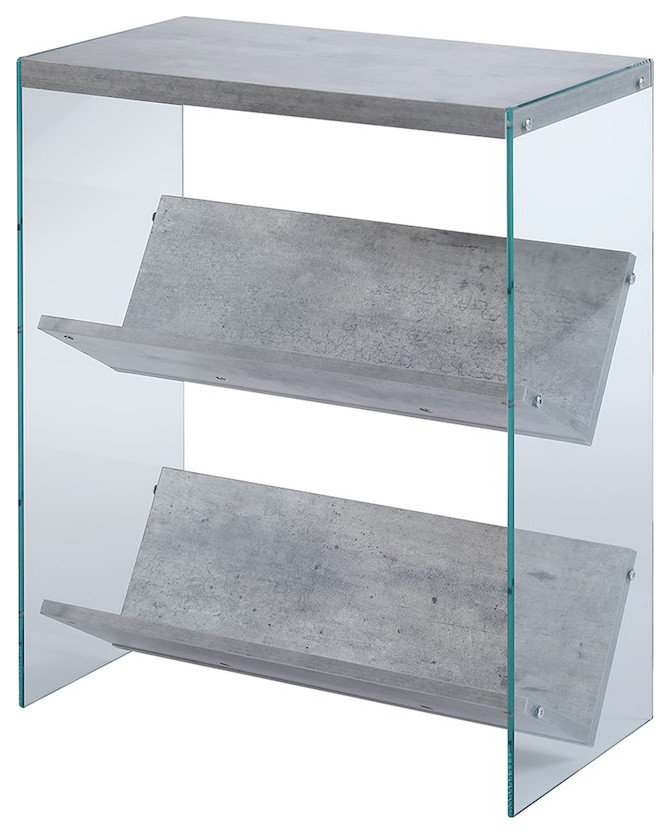 Convenience Concepts SoHo Bookcase, Faux Birch/Glass - Contemporary ...