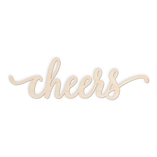 Cheers Script Wood Cut Sign, 18"x6" - Contemporary - Novelty Signs - by ...