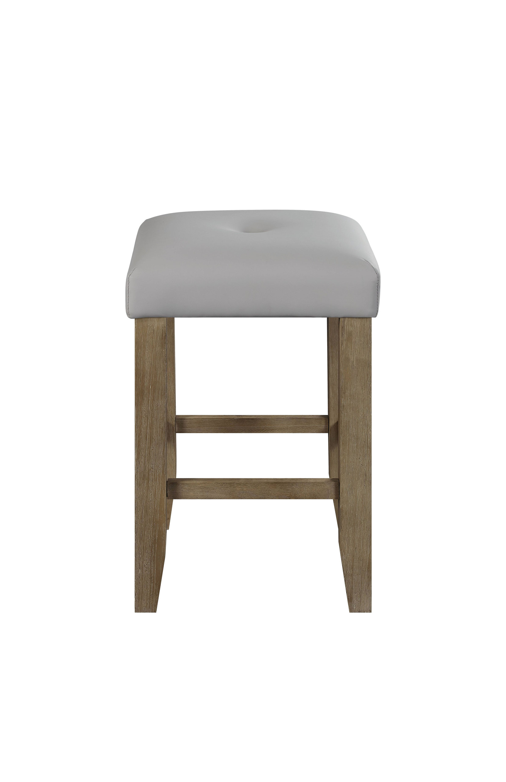 Charnell Counter Height Stool, Set-2, Gary PU and Oak Finish ...