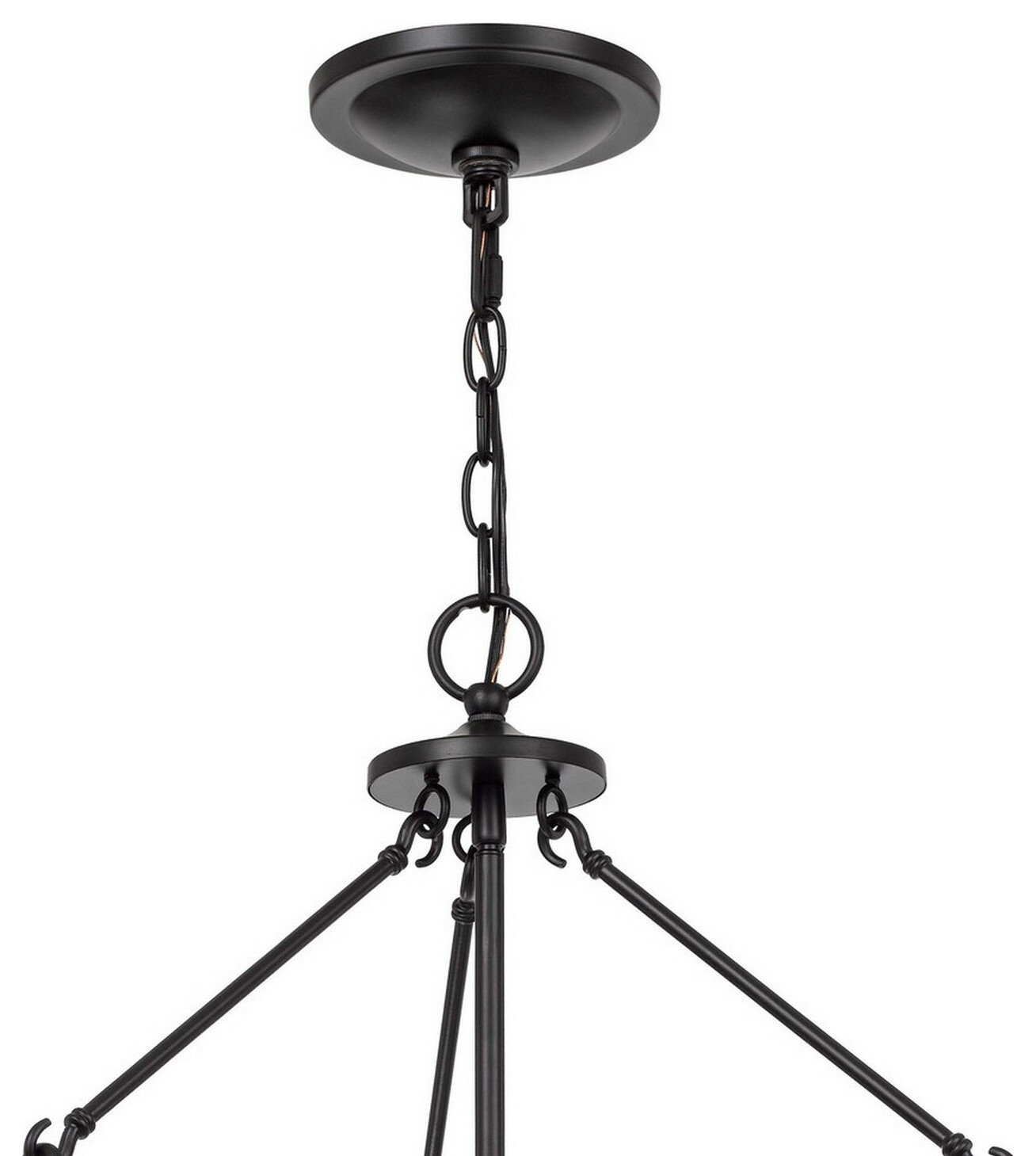Benzara BM241879 Chandelier With Metal Bird Cage Pendulum Design, Black ...