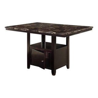 Wooden Dining Table with Storage in Espresso, Counter Height ...