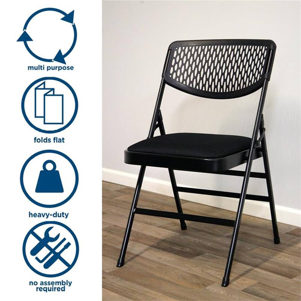 COSCO Ultra Comfort Commercial XL Padded Folding Chair in Black 4-Pack ...