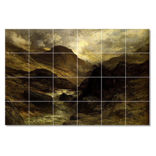 Gustave Dore Landscapes Painting Ceramic Tile Mural #267, 72" Wide x 48 ...