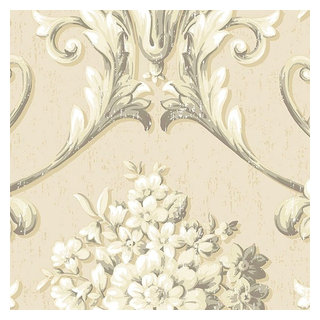 Classic Silks 2, Damask Stripes Silk Emboss Wallpaper, Sample ...