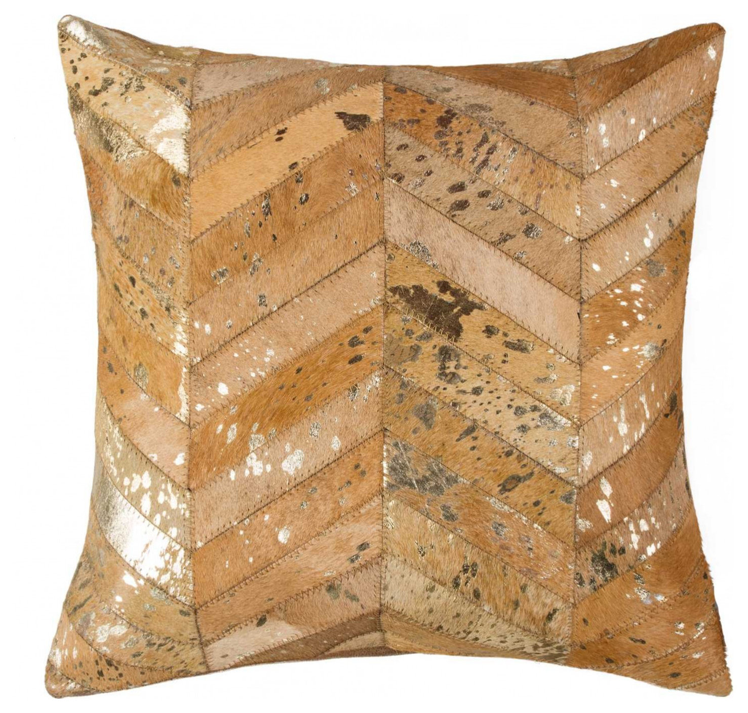 18"x18"x5" Gold and Tan Pillow - Contemporary - Decorative Pillows - by ...