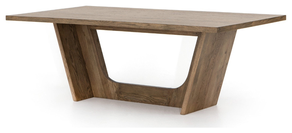 Pryor Grey Oak Wood Dining Table 87" - Transitional - Dining Tables ...