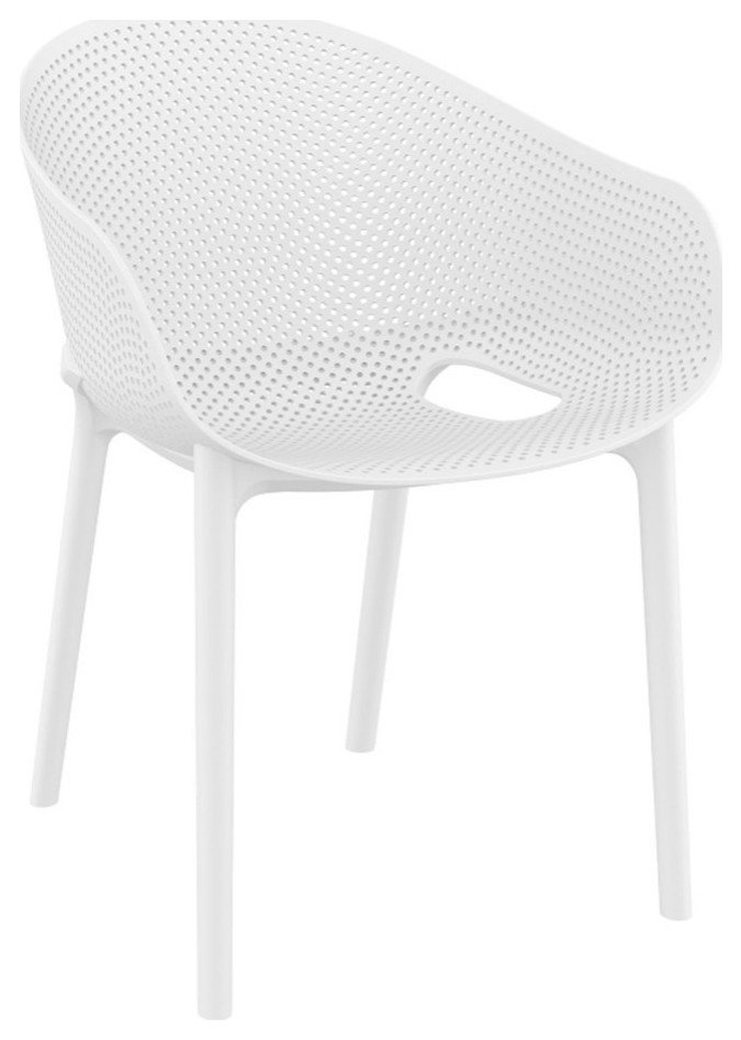Compamia Sky Pro Stacking Dining Chair in White finish - Midcentury ...