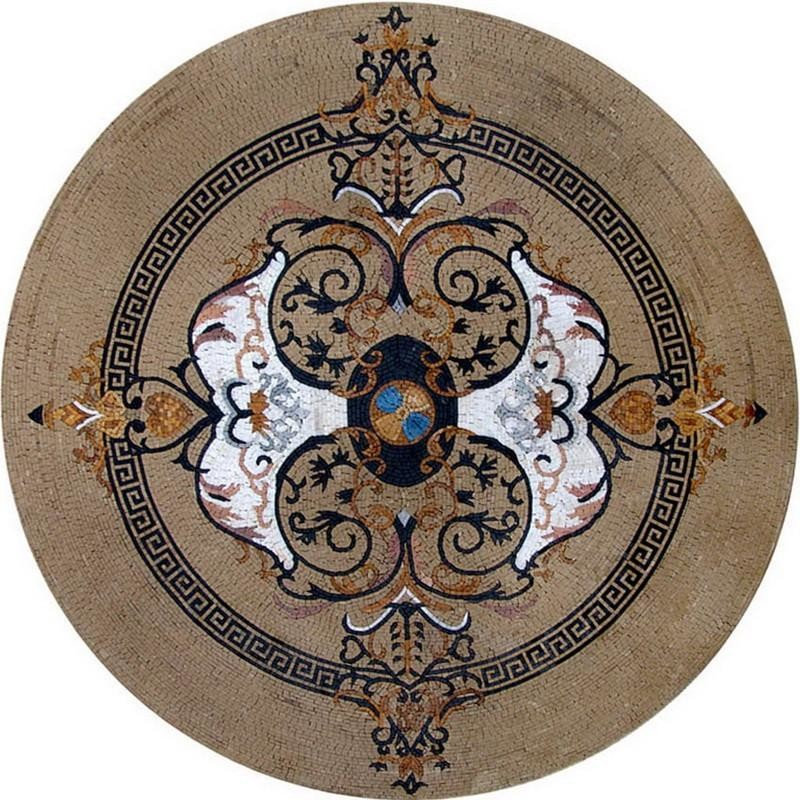 Botanical Rondure, Vivica, 35" x 35" - Traditional - Tile Murals - by ...