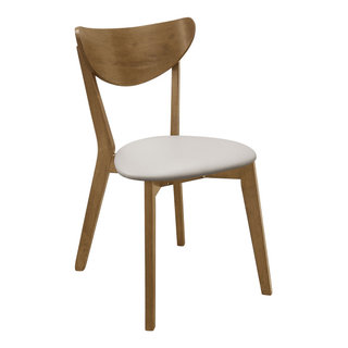 Kersey Dining Side Chairs With Curved Backs Beige and Chestnut, Set of ...