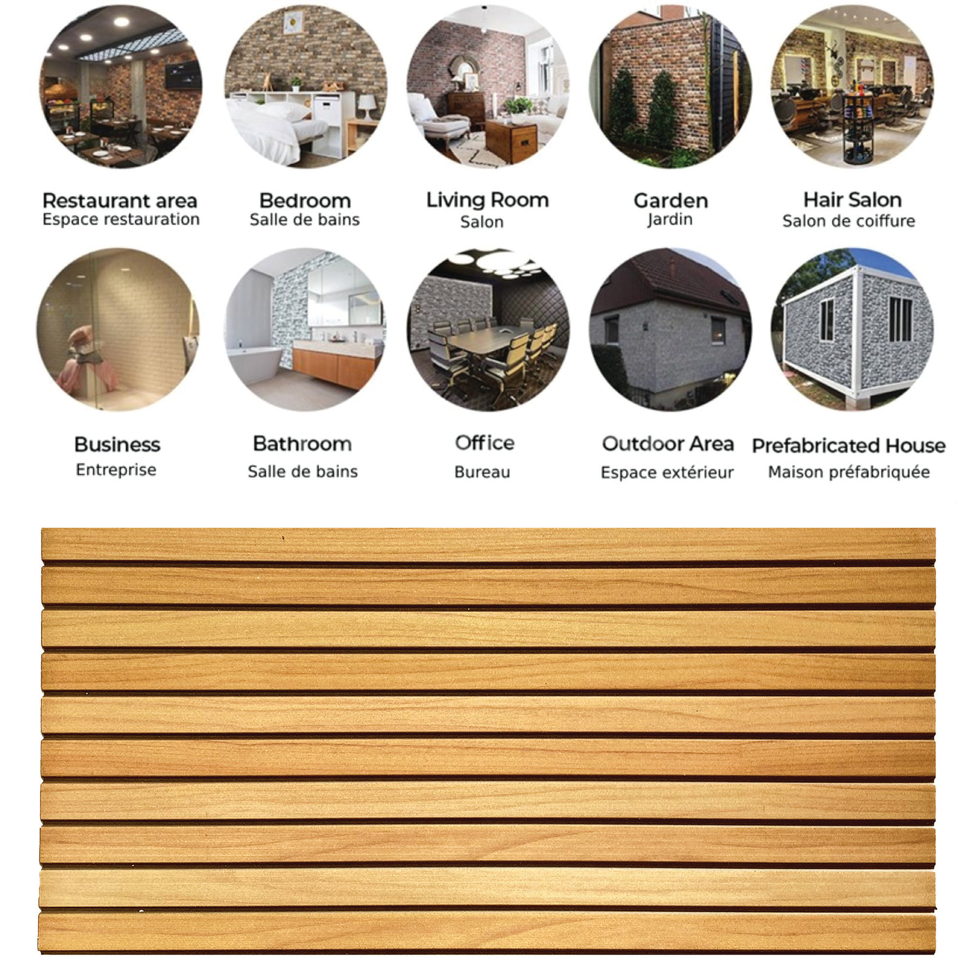 Faux Wood 3D Wall Panels, Set of 10, Covers 54 sq ft - Industrial ...