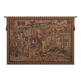Le Tournai Horizontal European Tapestry Wall hanging, H 59" x W 83 ...