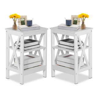 Modern Versatile Side End Table X-Design Set of 2 - Traditional - Side ...