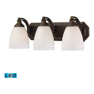 Dome Shaped Glass Shades 20" 28.5W 3 LED Vanity Light Fixture Curvy ...