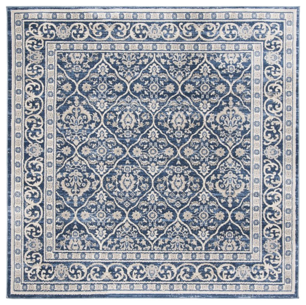 Safavieh Brentwood 6'7" Square Rug in Navy and Light Gray, 6'7" Square ...
