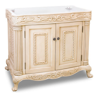 Antique White Ornate Vanity - Victorian - Bathroom Vanities And Sink ...