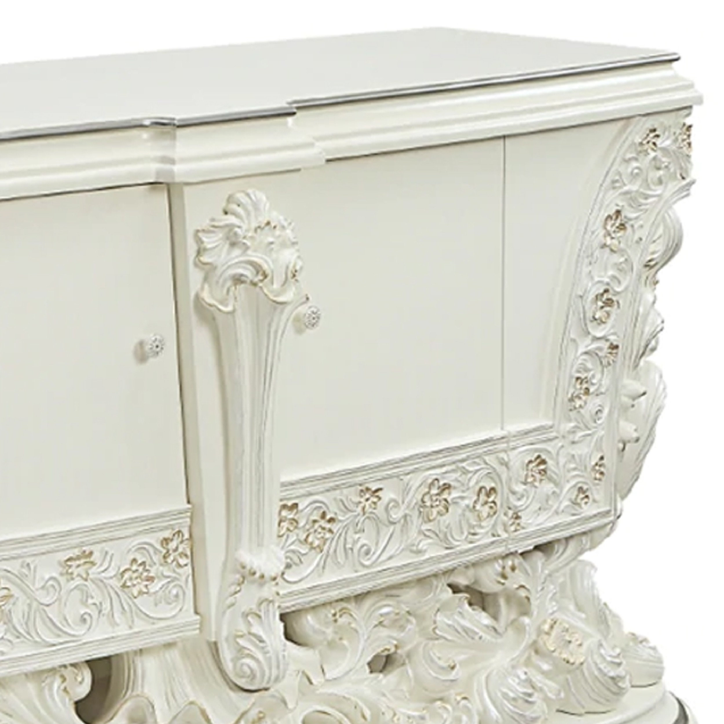 Benzara BM275669 82" Classic Ornate Sideboard Buffet Table, 2 Door ...
