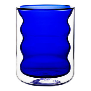 Waves Blue Water Glass, Set of 4 - Contemporary - Everyday Glasses - by ...