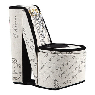 Benzara BM240359 High Heel Script Shoe Jewelry Box With 3 Hooks, Beige ...