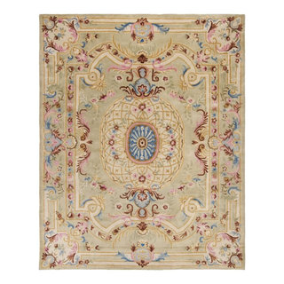 Safavieh Savonnerie 8' x 10' Hand Tufted Wool Rug in Sage and Blue, 8 ...