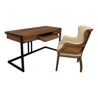 2-Piece Office Set With Navarro Executive Desk and Phelps Natural ...