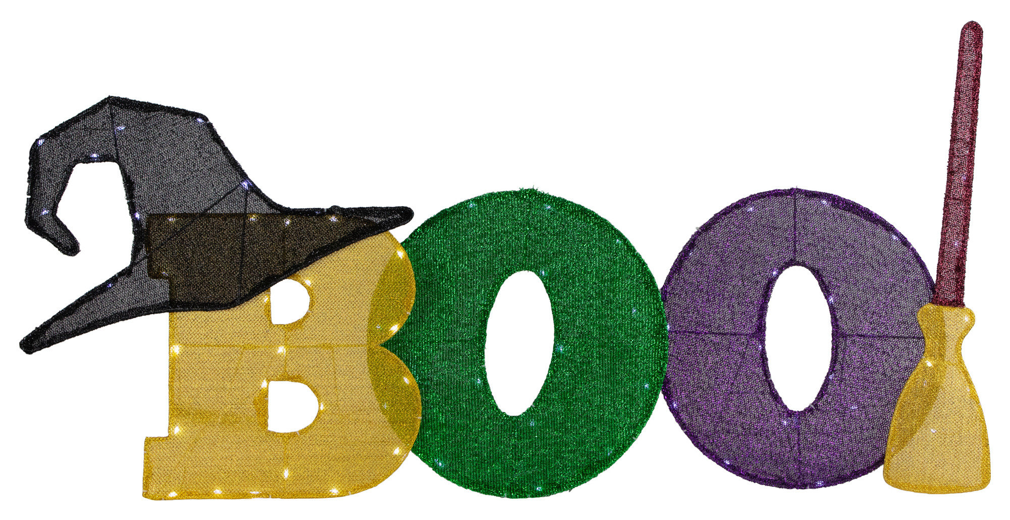 50" LED Lighted Tinsel 'Boo' Outdoor Halloween Decoration - Modern ...