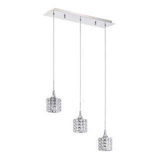 Lustra Series 3-Light Chrome Pendant Bar - Contemporary - Pendant ...