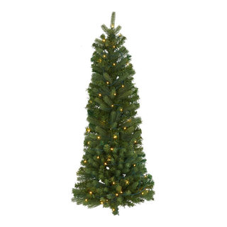3' Flat Back Wall Hanging Artificial Christmas Tree with 35 Clear LED ...