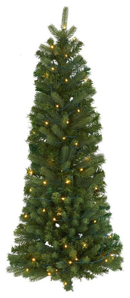 3' Flat Back Wall Hanging Artificial Christmas Tree with 35 Clear LED ...