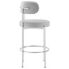 Albie Fabric Bar Stools - Set of 2 - Gray Silver - Contemporary - Bar ...