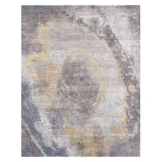 Pasargad Cosmo Collection Hand-Knotted Silk/Wool Area Rug, 10' 1" X 14 ...